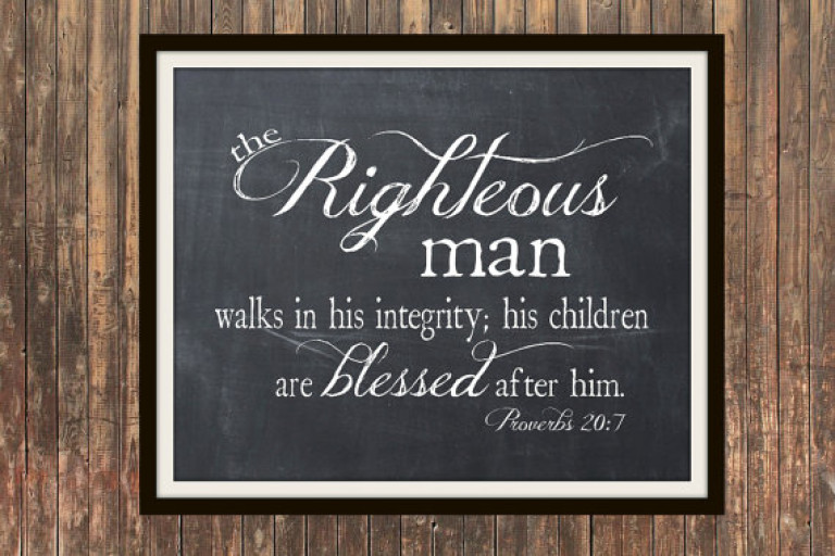 Verse Of The Day Proverbs 20 7 Kjv Highland Park Baptist Church
