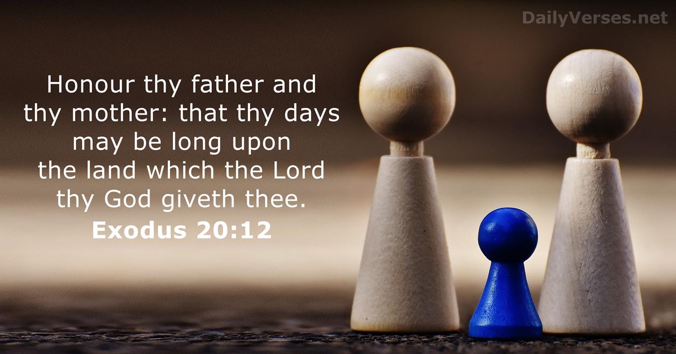 Verse Of The Day Exodus 20 12 KJV Highland Park Baptist Church