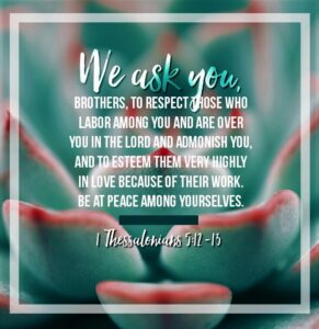 Verse of the Day - 1 Thessalonians 5:12-13 KJV - Highland Park Baptist ...